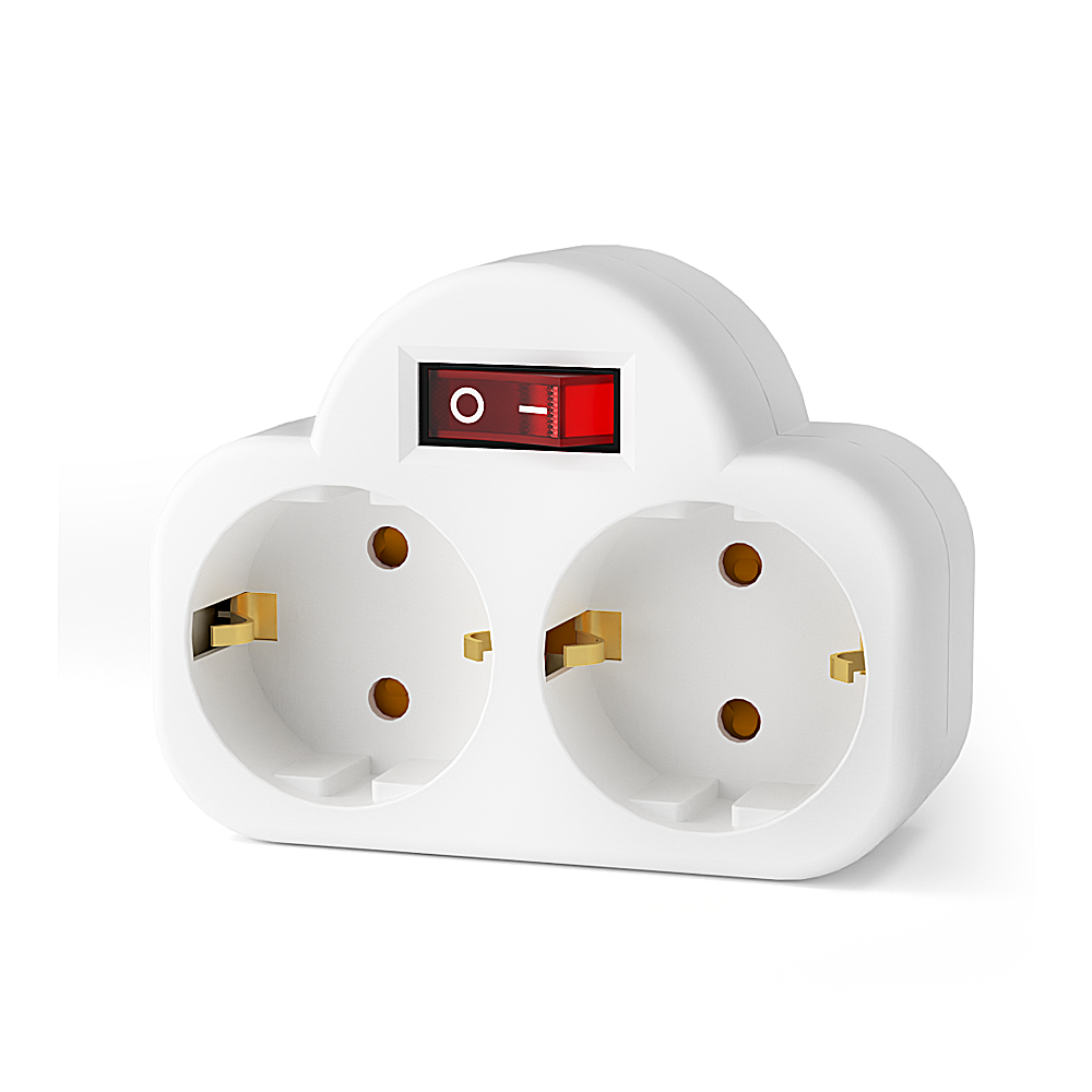 GlamPiece Portable 1 To 2 Way European Conversion Plug Sockets